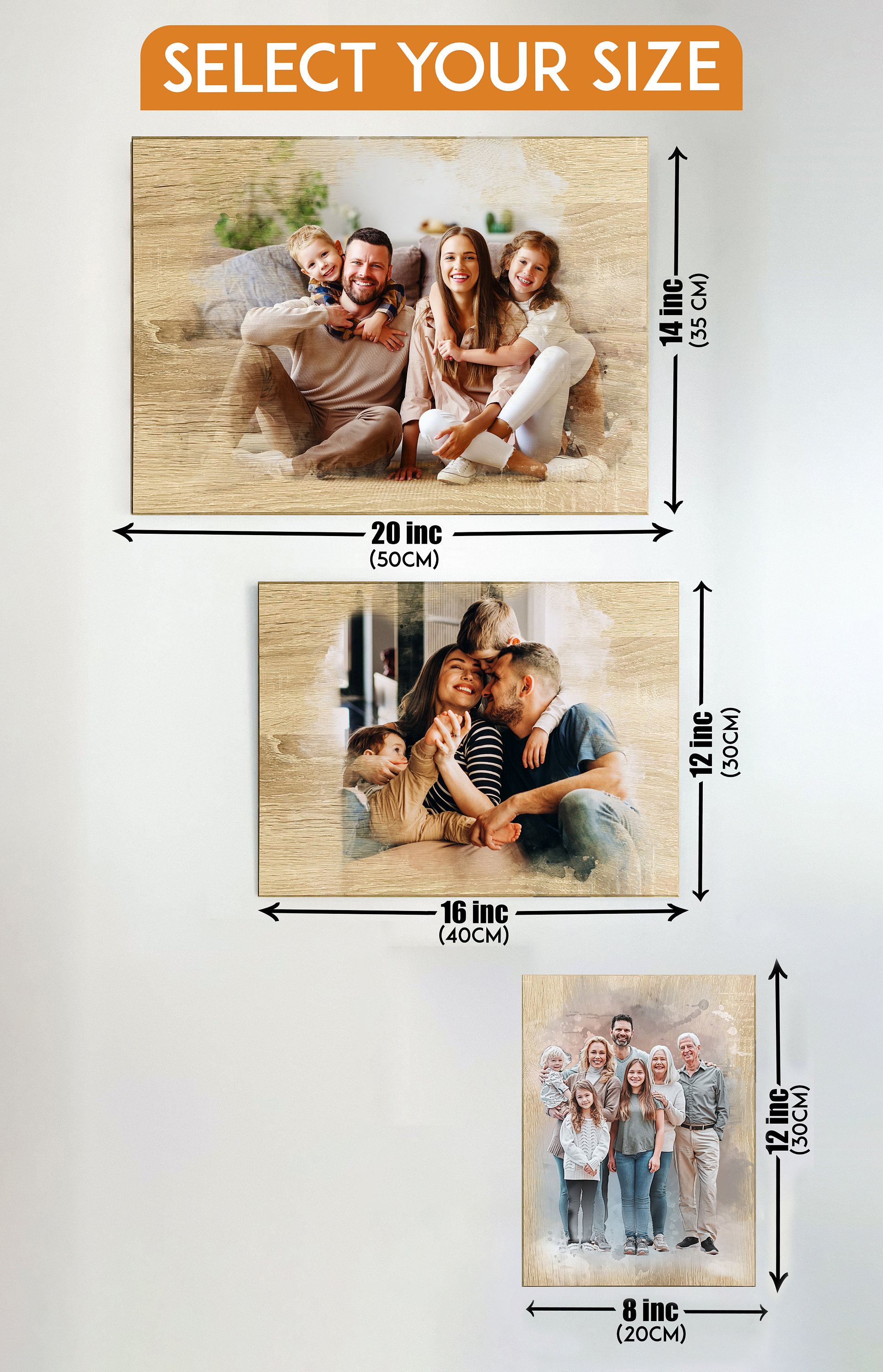 Wood Art Tablo, Photo Customized on Wood, Painting Wall Hanging, Custom ...