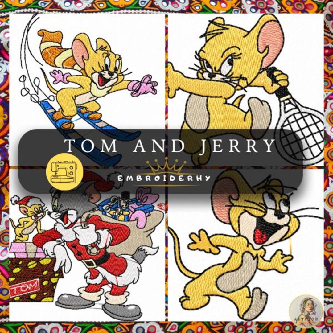 Digital Embroidery Template - Tom and Jerry | PES File Formats ...