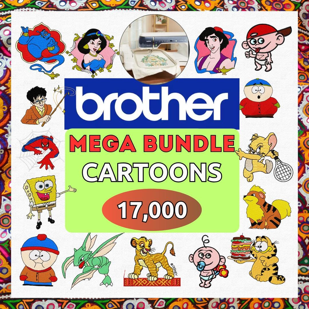 Mega Bundle - CARTOONS Over 17,000 PES and HUS Files for Brother ...