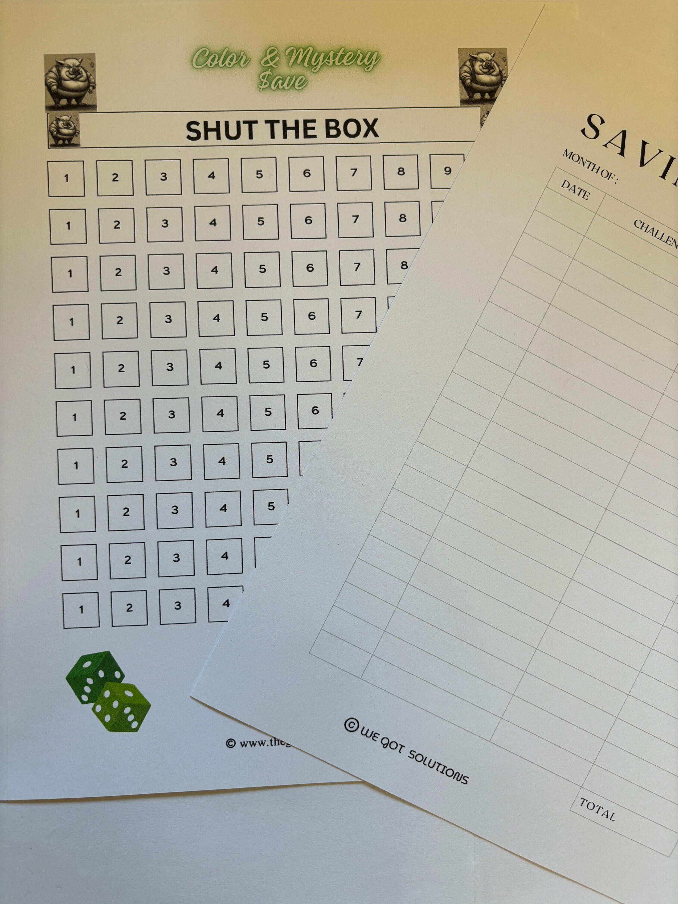 Shut the Box Savings Challenge Bundle - Etsy