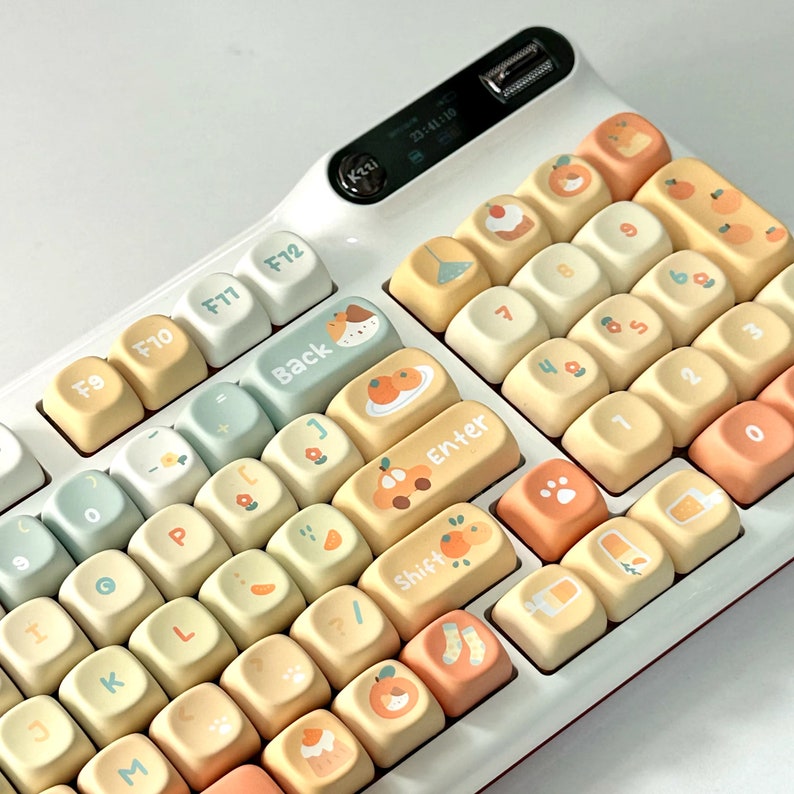 Orange Soda Keycap Set 131 Keys XOA Profile PBT Five-sided Heat ...