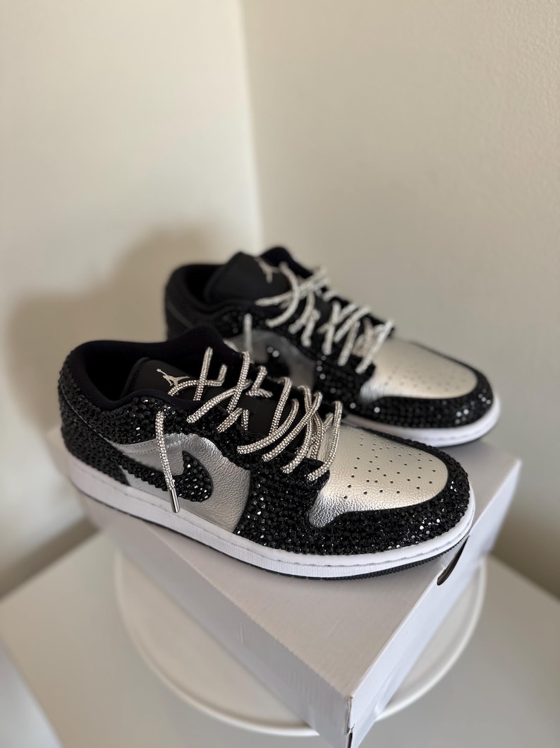 Custom Rhinestone Jordan 1 Lows, Dunks Sneakers: Bedazzled Nikes - Etsy
