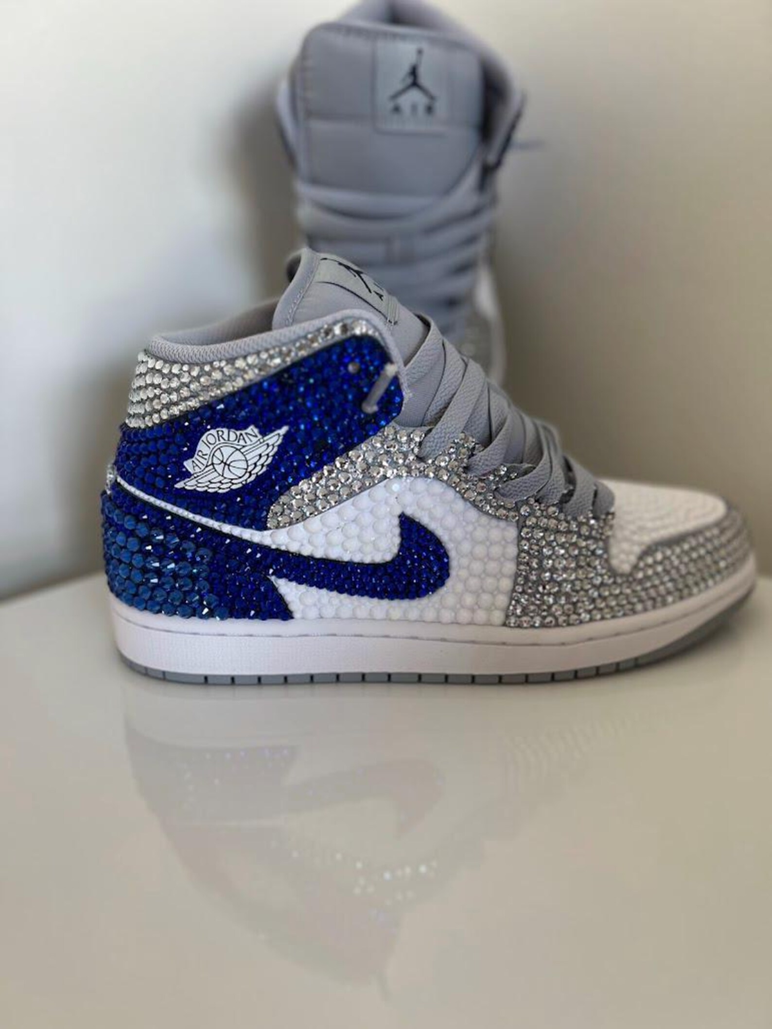 Blinged Rhinestone Jordan 1 Sneakers: Customized Authentic Nikes - Etsy