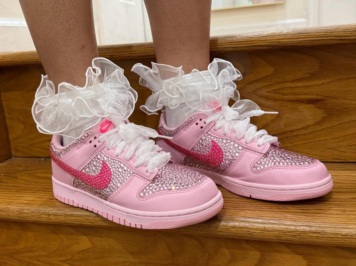 Custom Rhinestone Jordan 1 Lows, Dunks Sneakers: Bedazzled Nikes - Etsy