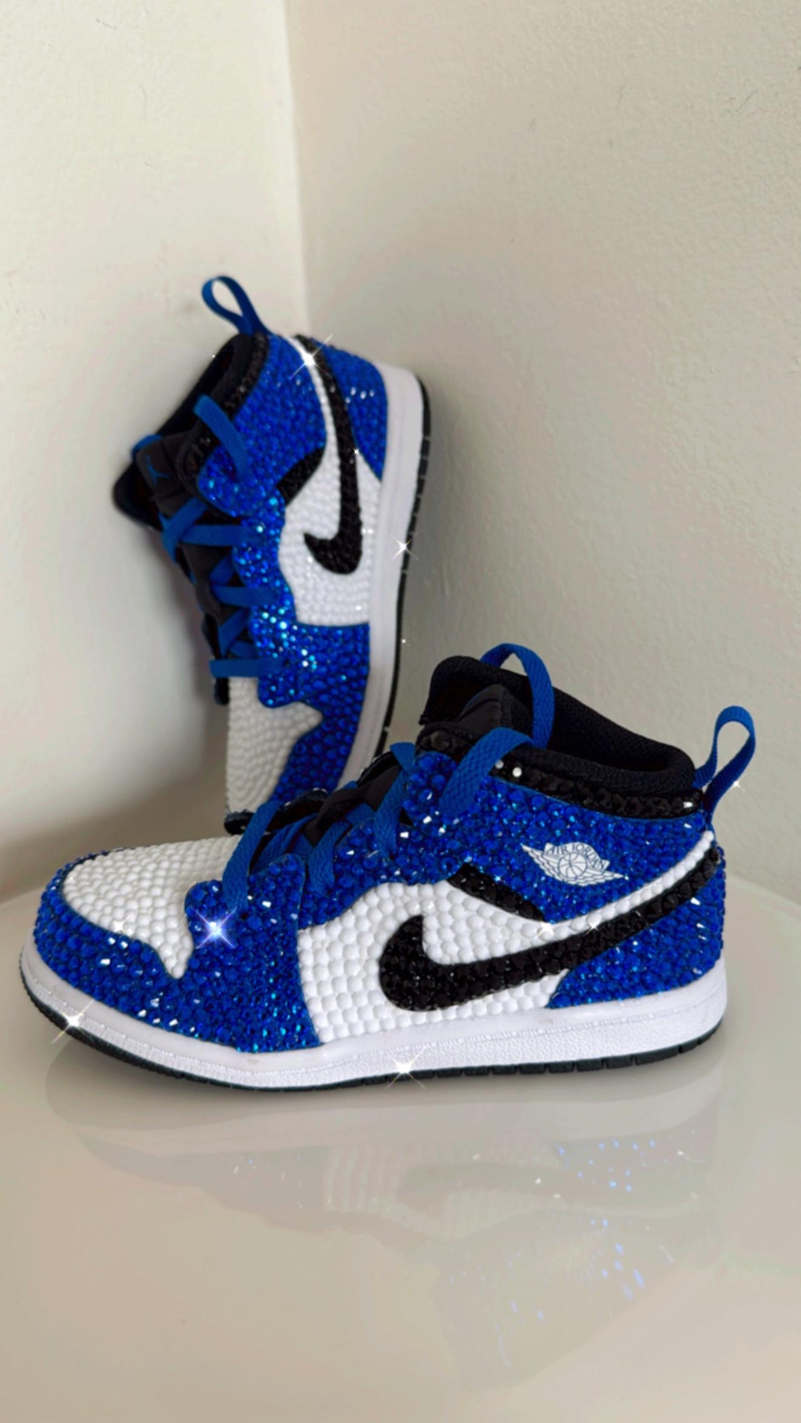 Kids Customized, Blinged, Authentic Jordan 1s, Rhinestone Sneakers ...