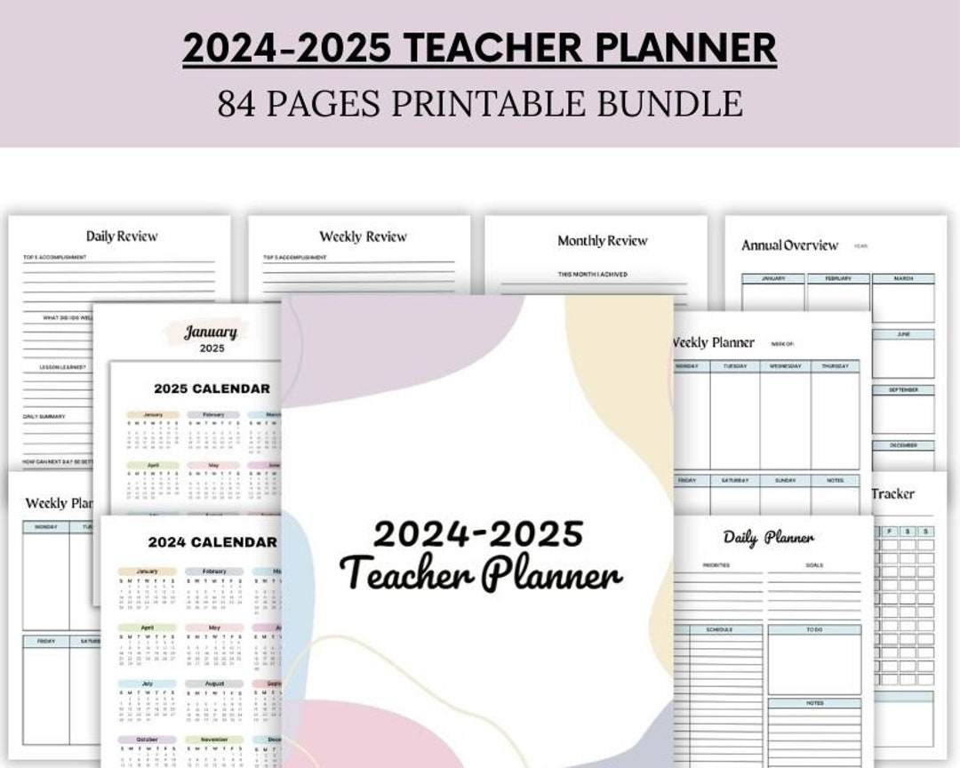 2024-2025 Teacher Planner Homework Tracker Lesson Preparation Planner ...