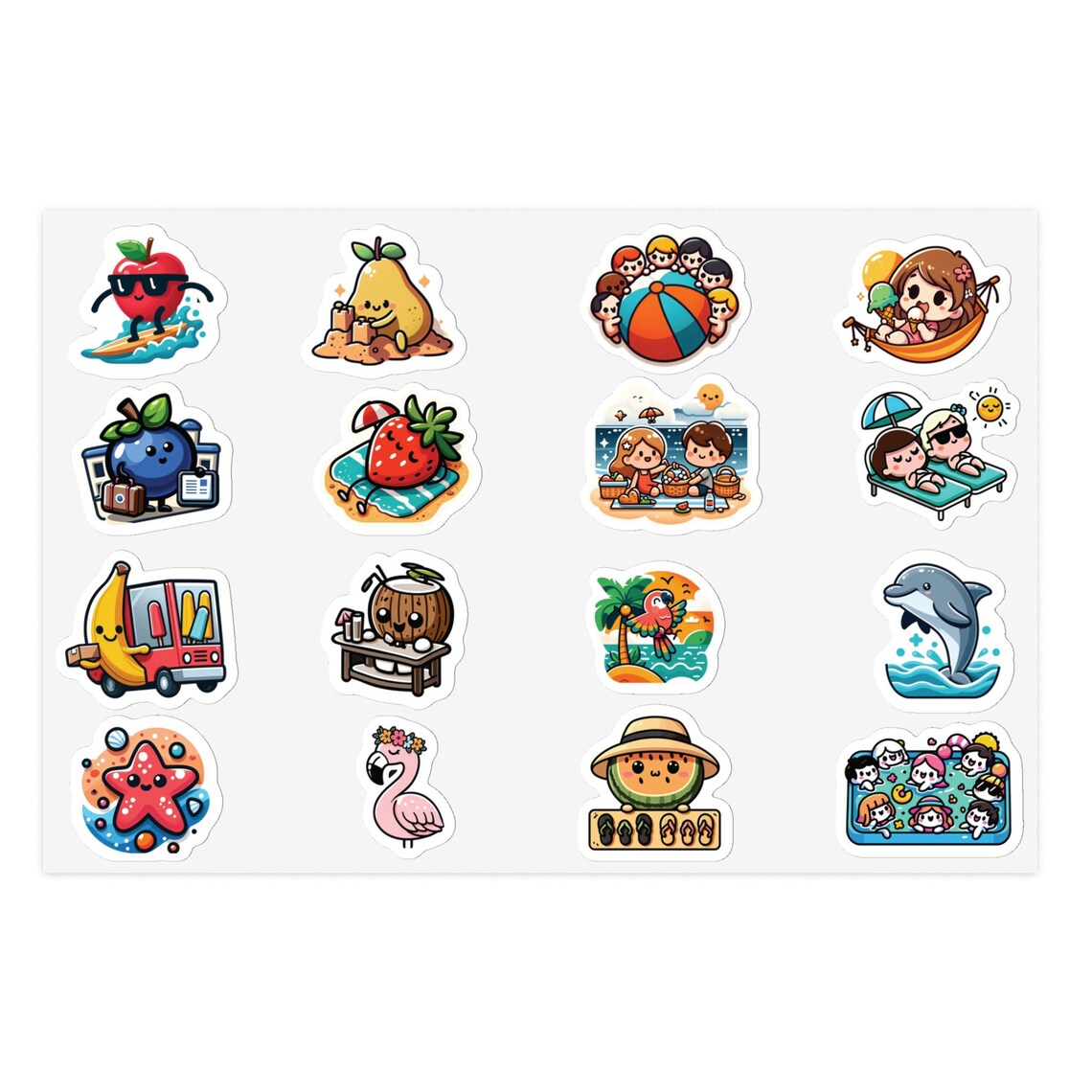 Summertime Stickers 16 Pcs - Etsy