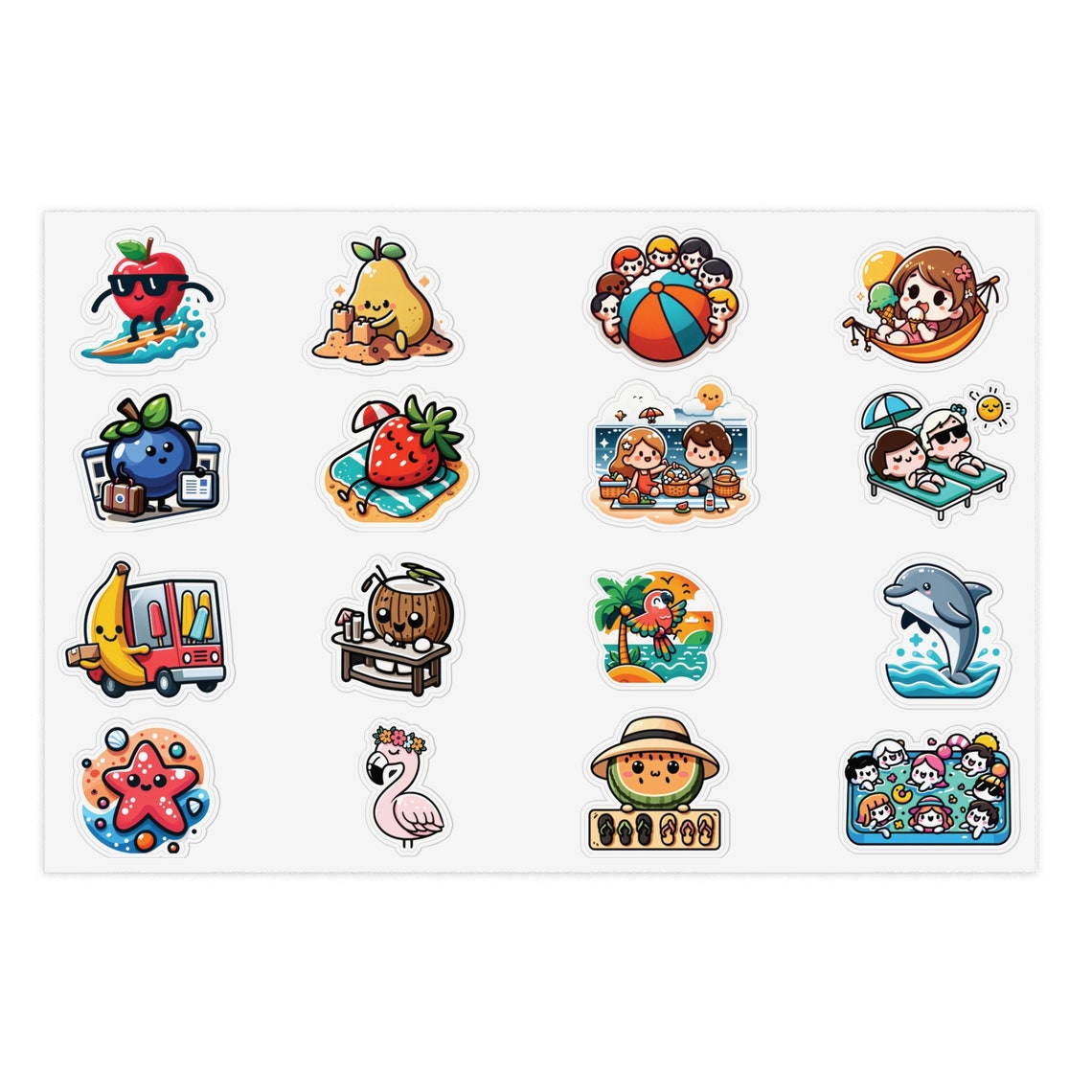 Summertime Stickers 16 Pcs - Etsy