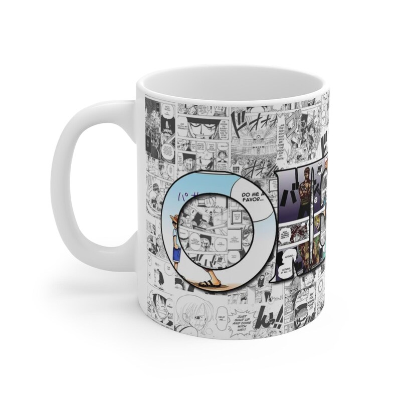 One Piece Manga Mug, Pirate Anime Coffee Cup, Luffy Straw Hat Gift ...