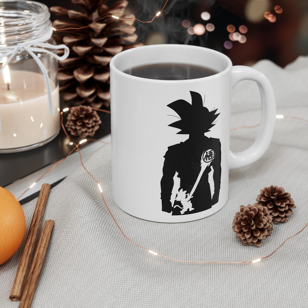 Dragon Ball Goku 11oz White Mug, Anime Coffee Cup, Character Cartoon ...
