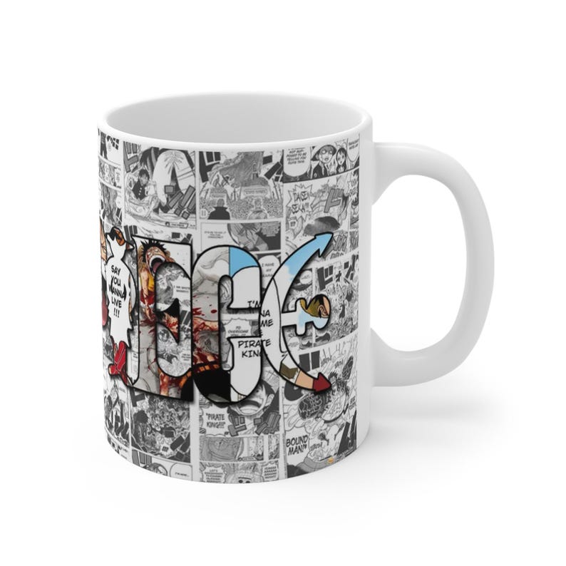 One Piece Manga Mug, Pirate Anime Coffee Cup, Luffy Straw Hat Gift ...