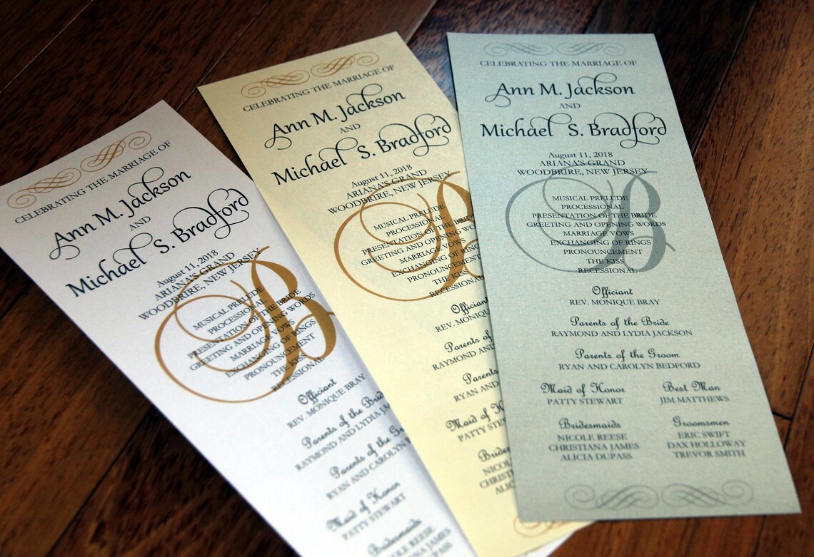 Double Sided Mini Scroll Wedding Programs - Etsy