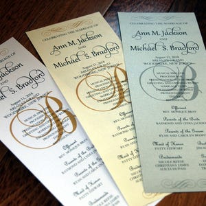 Double Sided Mini Scroll Wedding Programs - Etsy