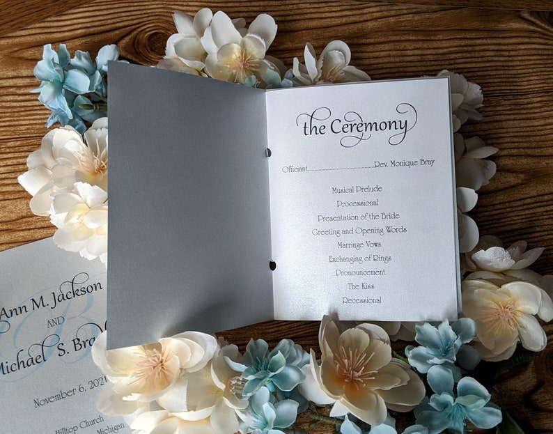 Custom Petite Program Booklets with Ribbon Closure | Etsy