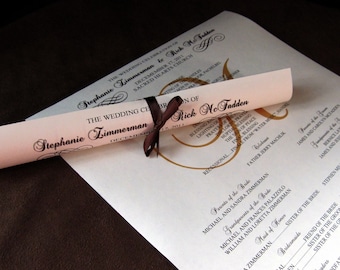 Double Sided Scroll Wedding Programs, Full Size - Etsy