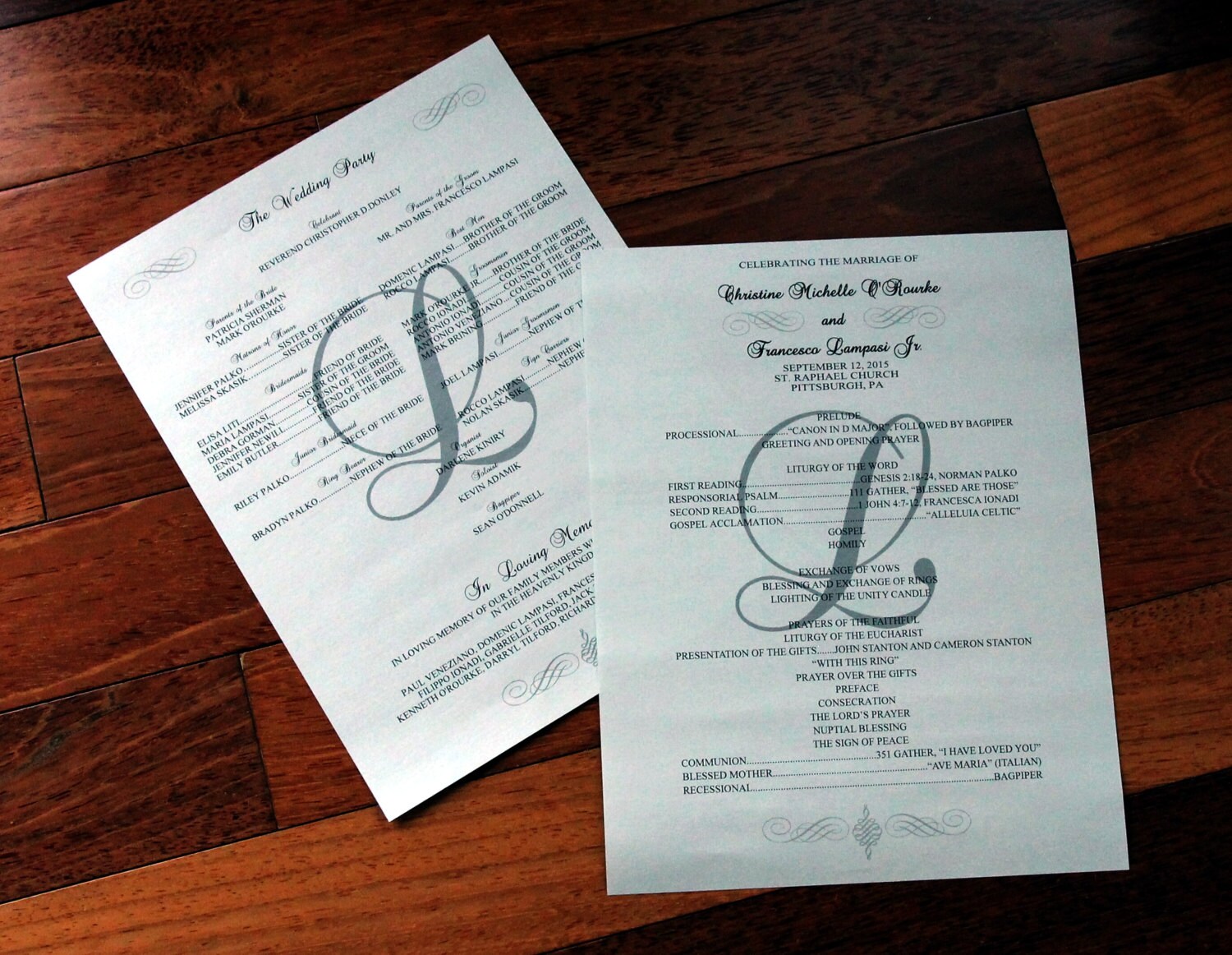 Double Sided Scroll Wedding Programs, Full Size - Etsy
