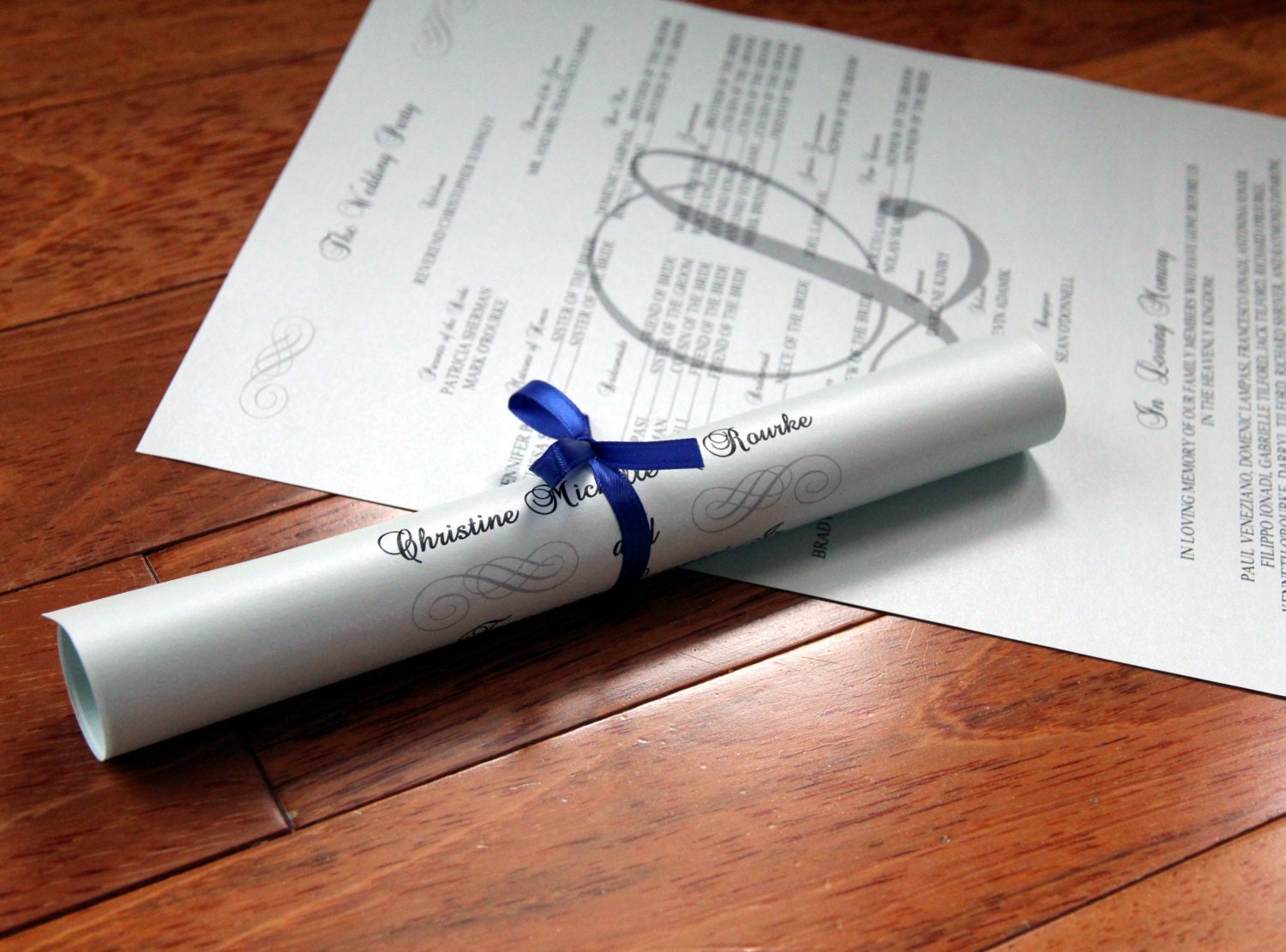Double Sided Scroll Wedding Programs, Full Size - Etsy