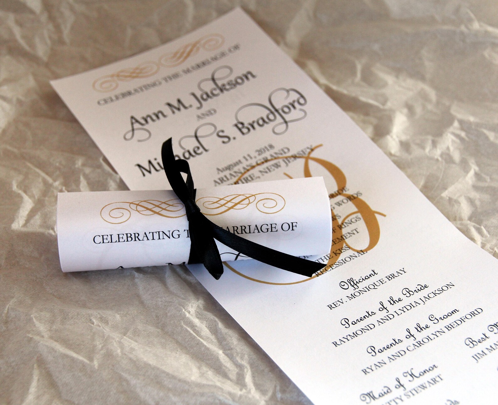 Double Sided Mini Scroll Wedding Programs - Etsy