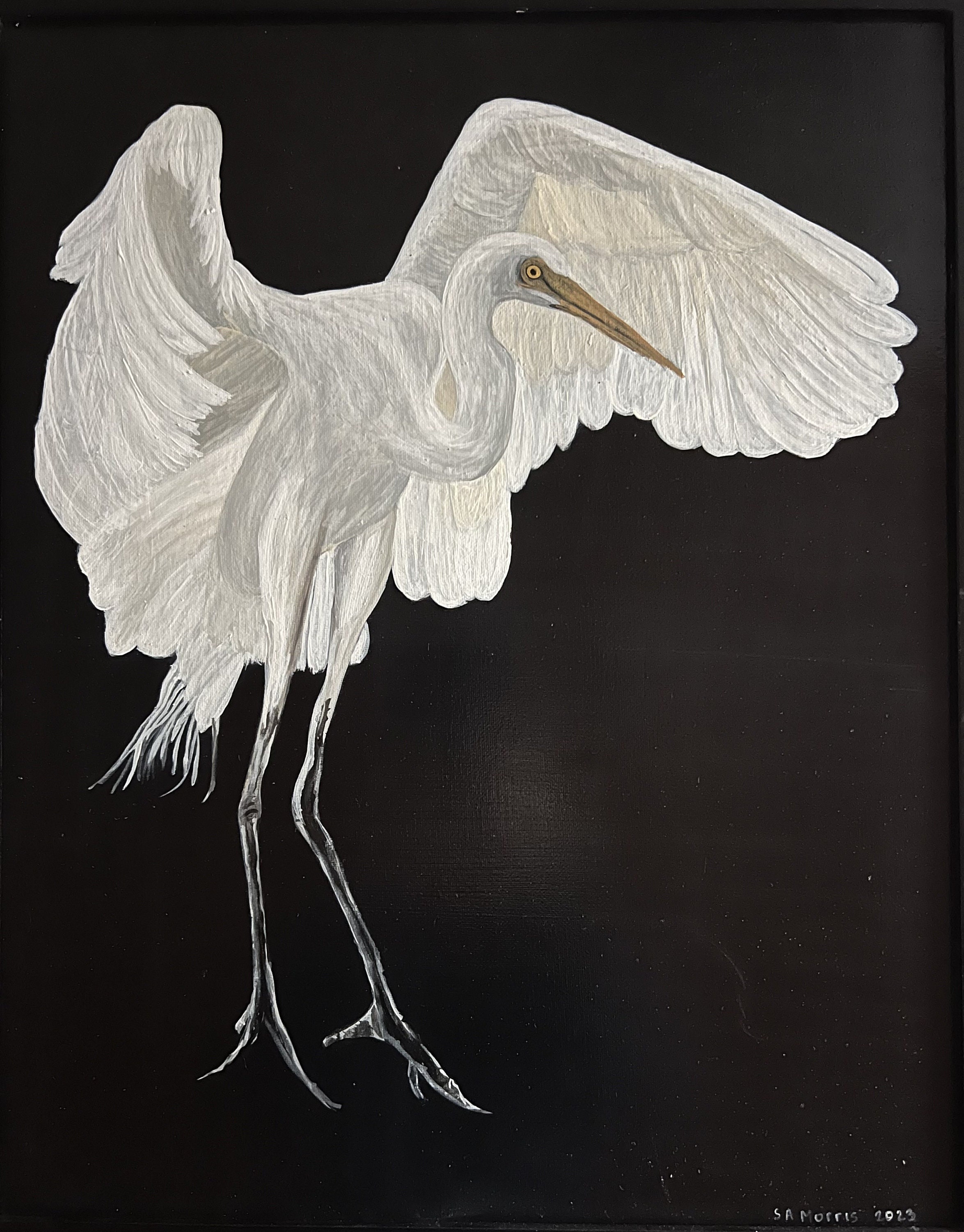 Heron Painting, Fine Art, Original Art, Painting on Canvas, Bird ...