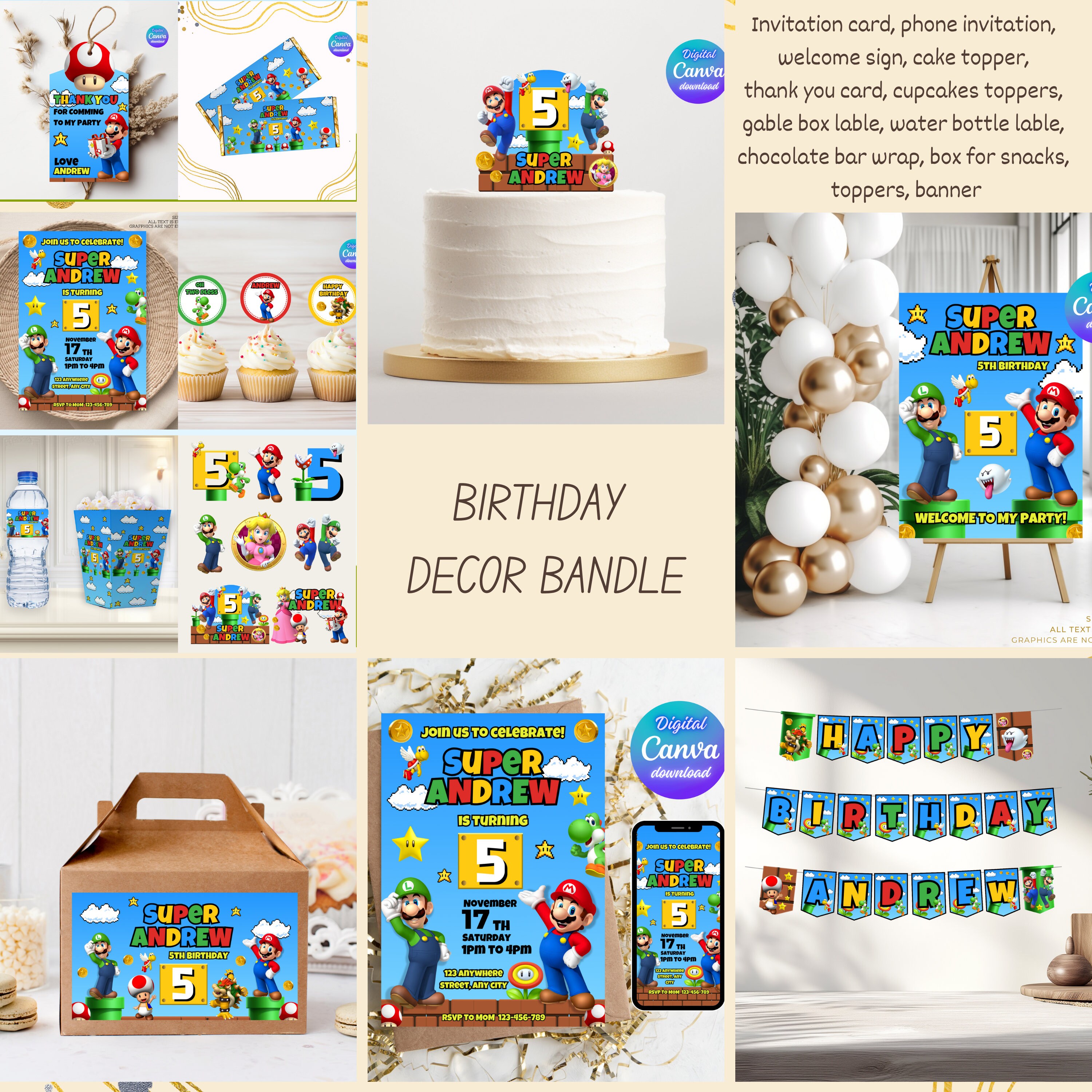 Super Mario Welcome Sign for Boy,mario Birthday Sign, Invitation Mario ...