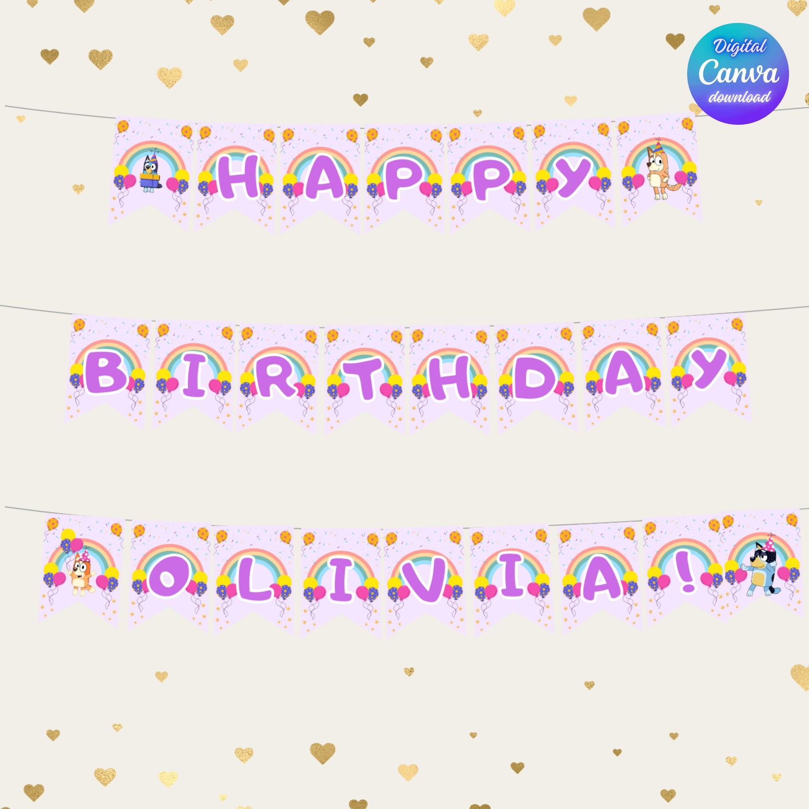 Bluey Birthday Banner, Bluey Birthday Decorations,bluey Banner Boy ...