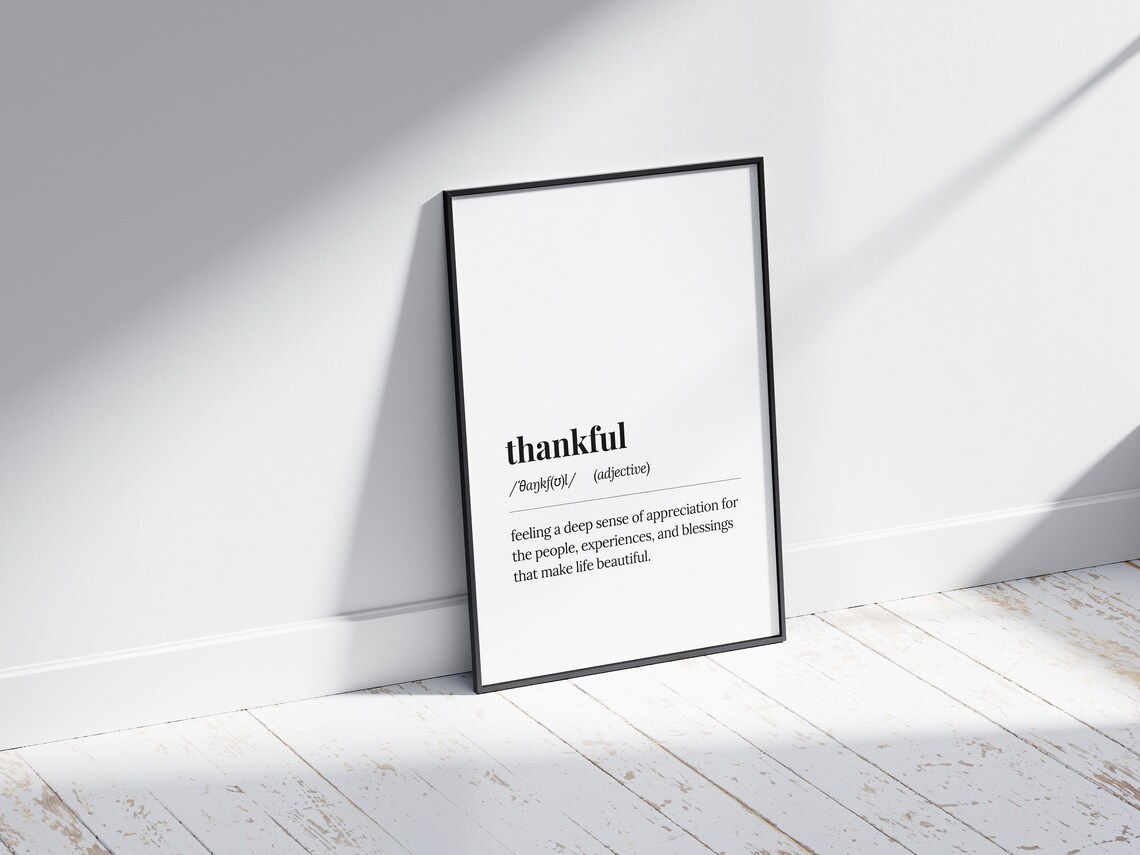 Thankful Definition Print: Modern Wall Art (digital Print) - Etsy