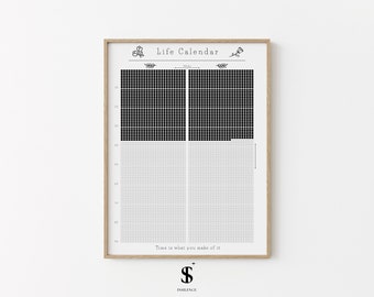 My Life in Weeks Poster Weeks of My Life Calendar Life in Weeks ...