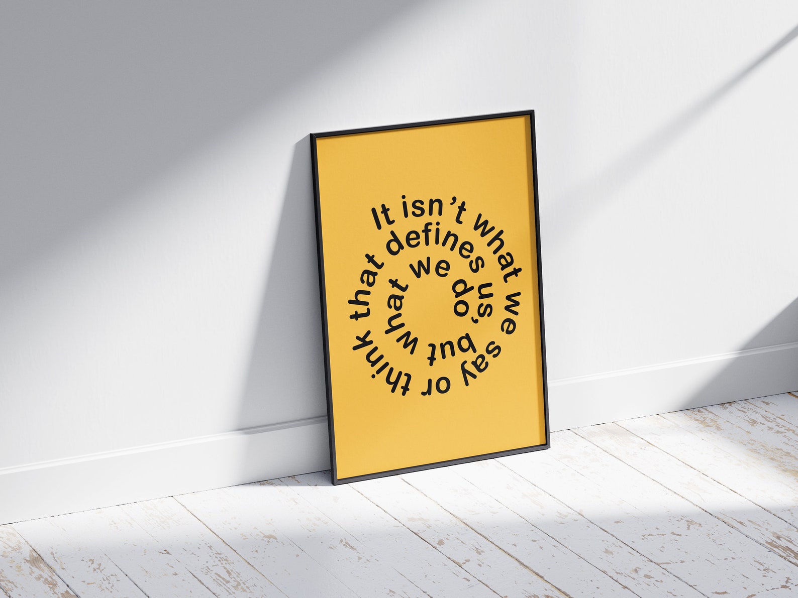 Yellow Motivational Quote Print: Modern Typographic Wall Art (digital ...