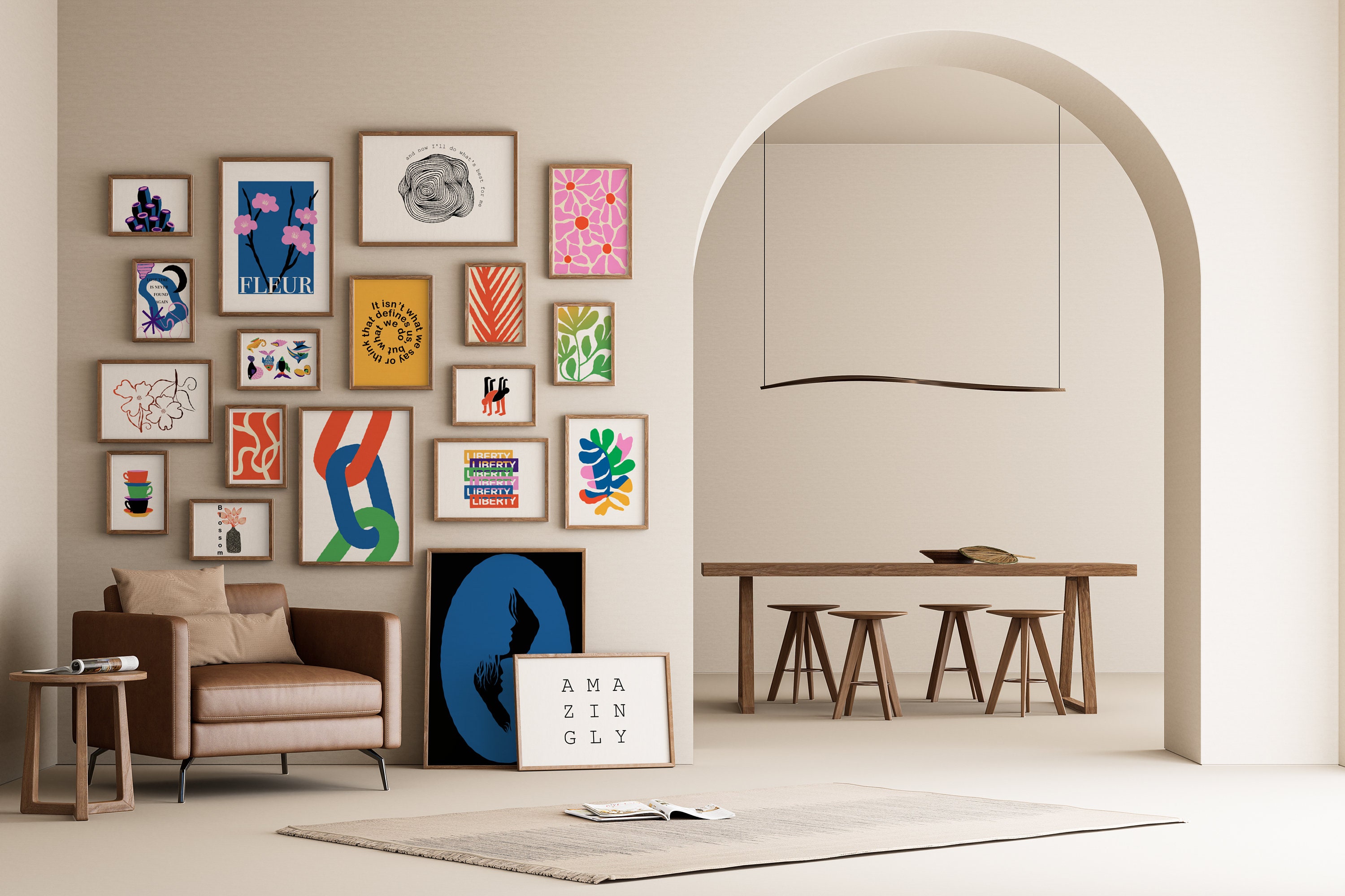 50+ Printable Wall Art Bundle, Abstract Wall Art Set, Eclectic Gallery ...