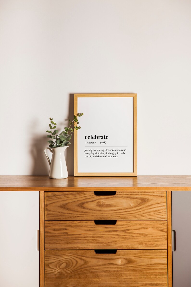 Celebrate Definition Print, Celebrate Wall Art, Dictionary Poster ...