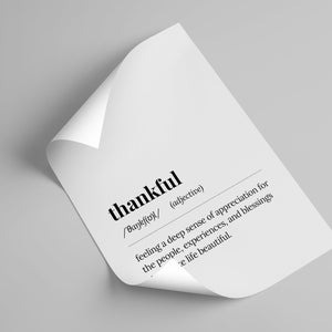 Thankful Definition Print: Modern Wall Art (digital Print) - Etsy