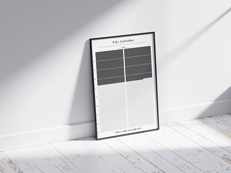 Life Calendar: 90 Years in Weeks Tracker (digital Printable) - Etsy