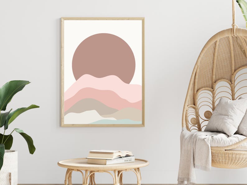 Sunrise Sunset Boho Printable Digital Print, Digital Download, Sun Over ...