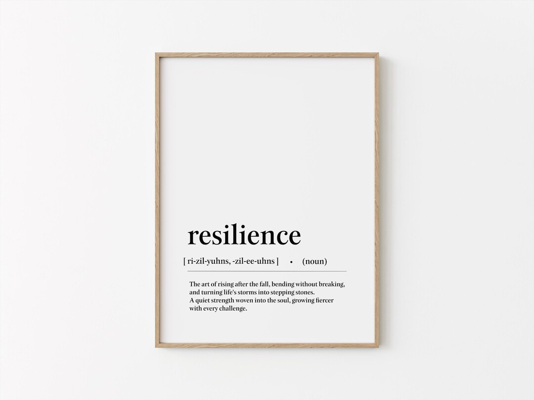 Resilience Definition Wall Art, Dictionary Digital Print, Motivating ...