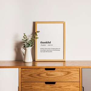 Thankful Definition Print: Modern Wall Art (digital Print) - Etsy