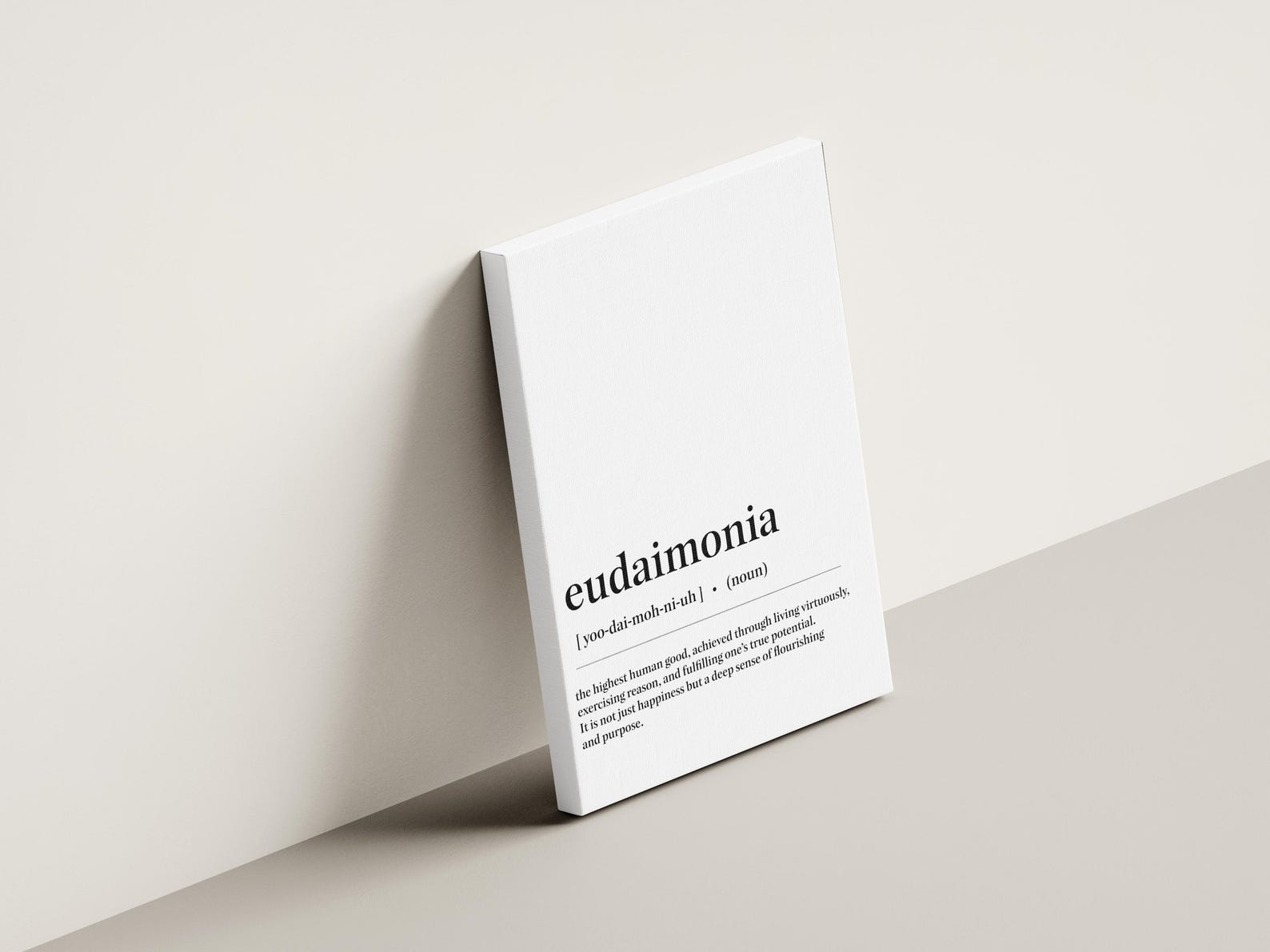 Eudaimonia Definition Printable Wall Art, Stoic Saying Print, Stoic ...