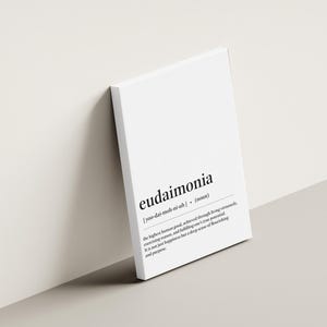 Eudaimonia Definition Printable Wall Art, Stoic Saying Print, Stoic ...
