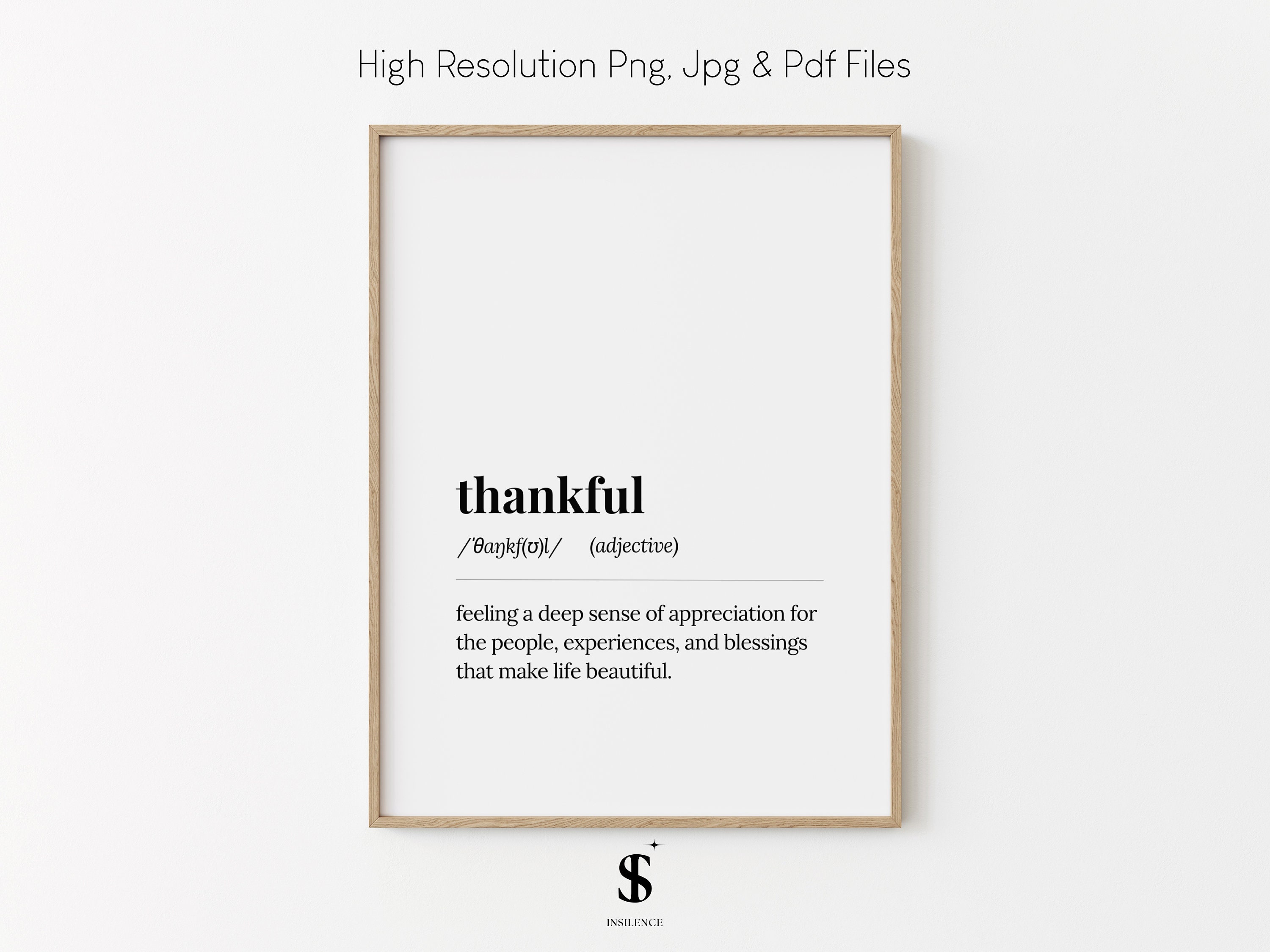 Thankful Definition Print: Modern Wall Art (digital Print) - Etsy