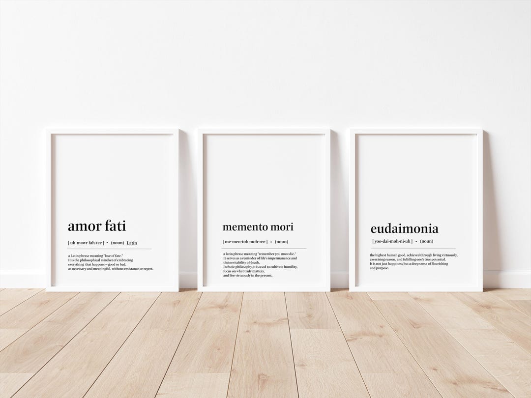 Stoic Definition Posters, Set of 3 Printables, Stoic Home Office Wall ...