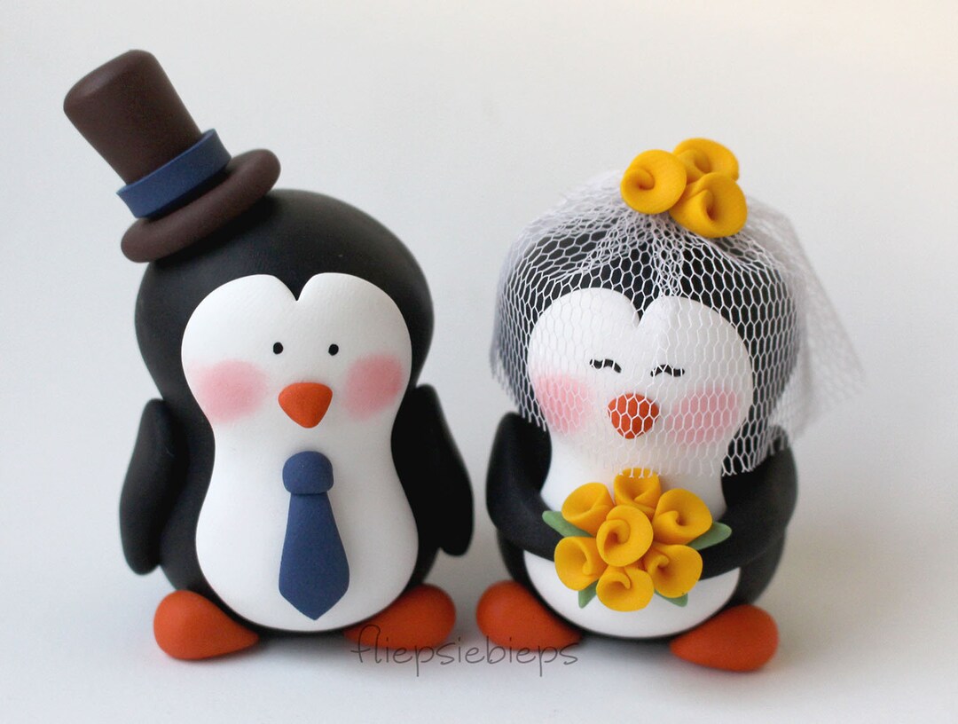 Customise Penguin Cake Topper Wedding - Etsy