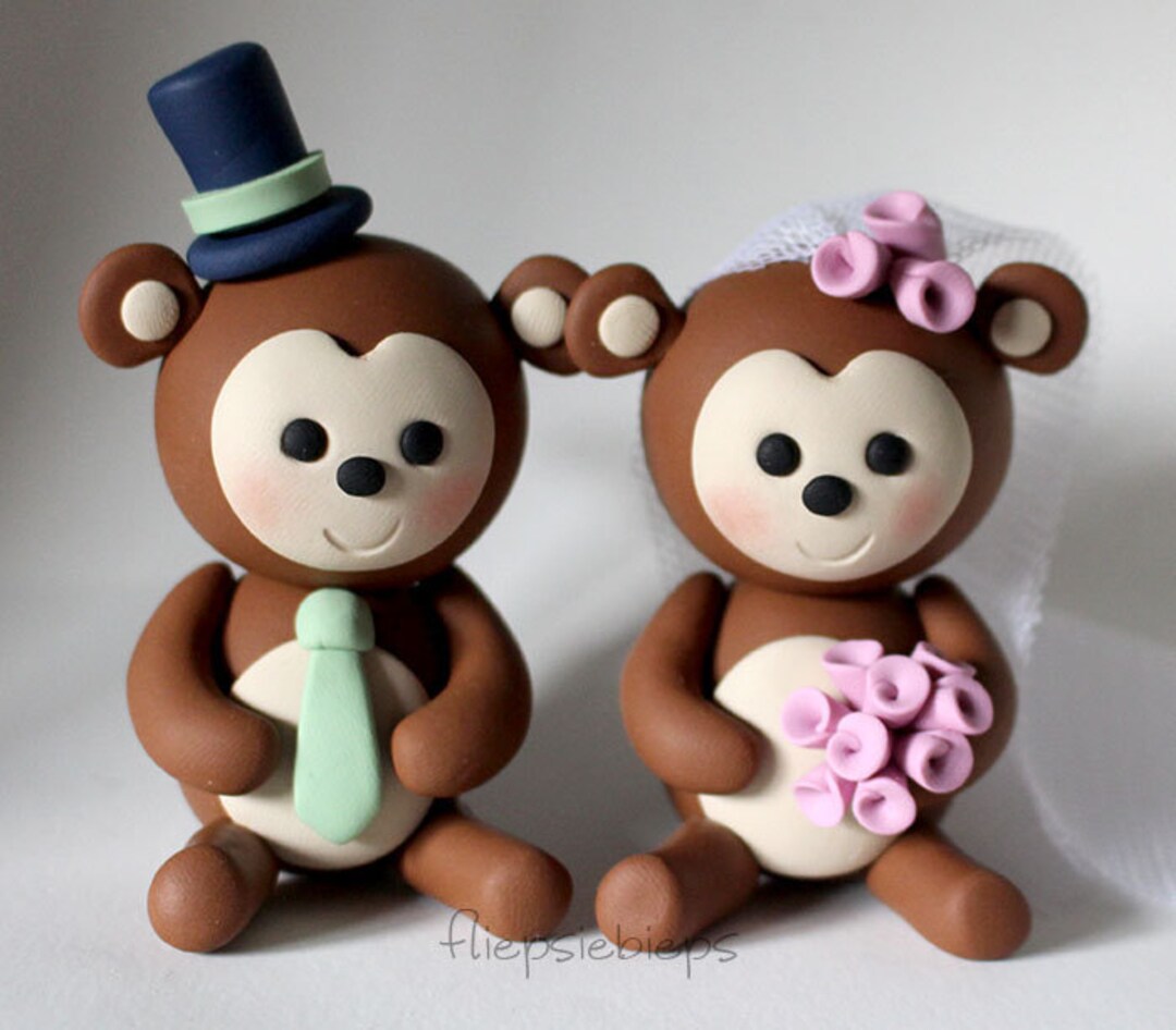 Boda personalizada de Monkey Cake Topper - Etsy México