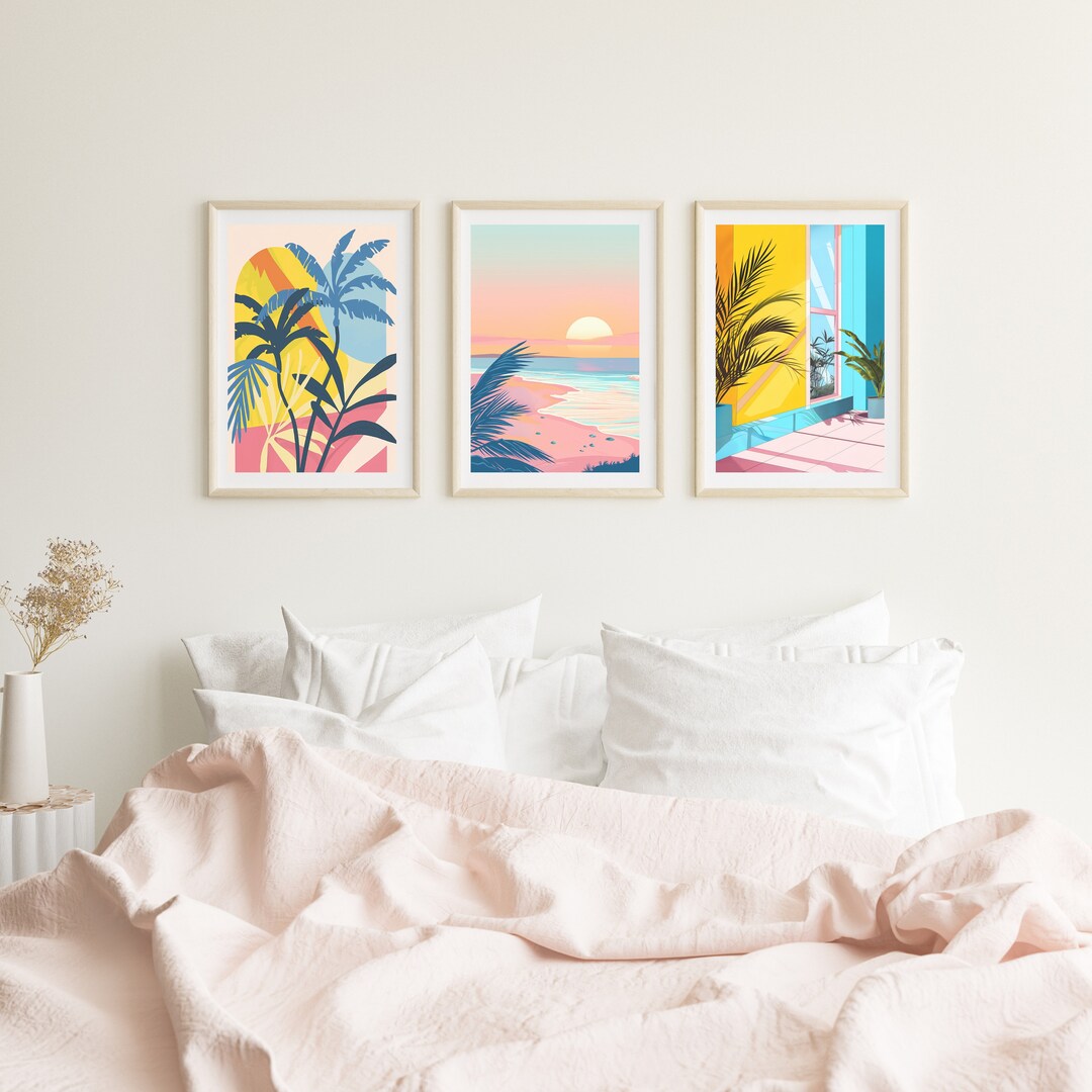 Monotone Minimalism Meets Playful Sunset: Beach & Nature Art Print ...