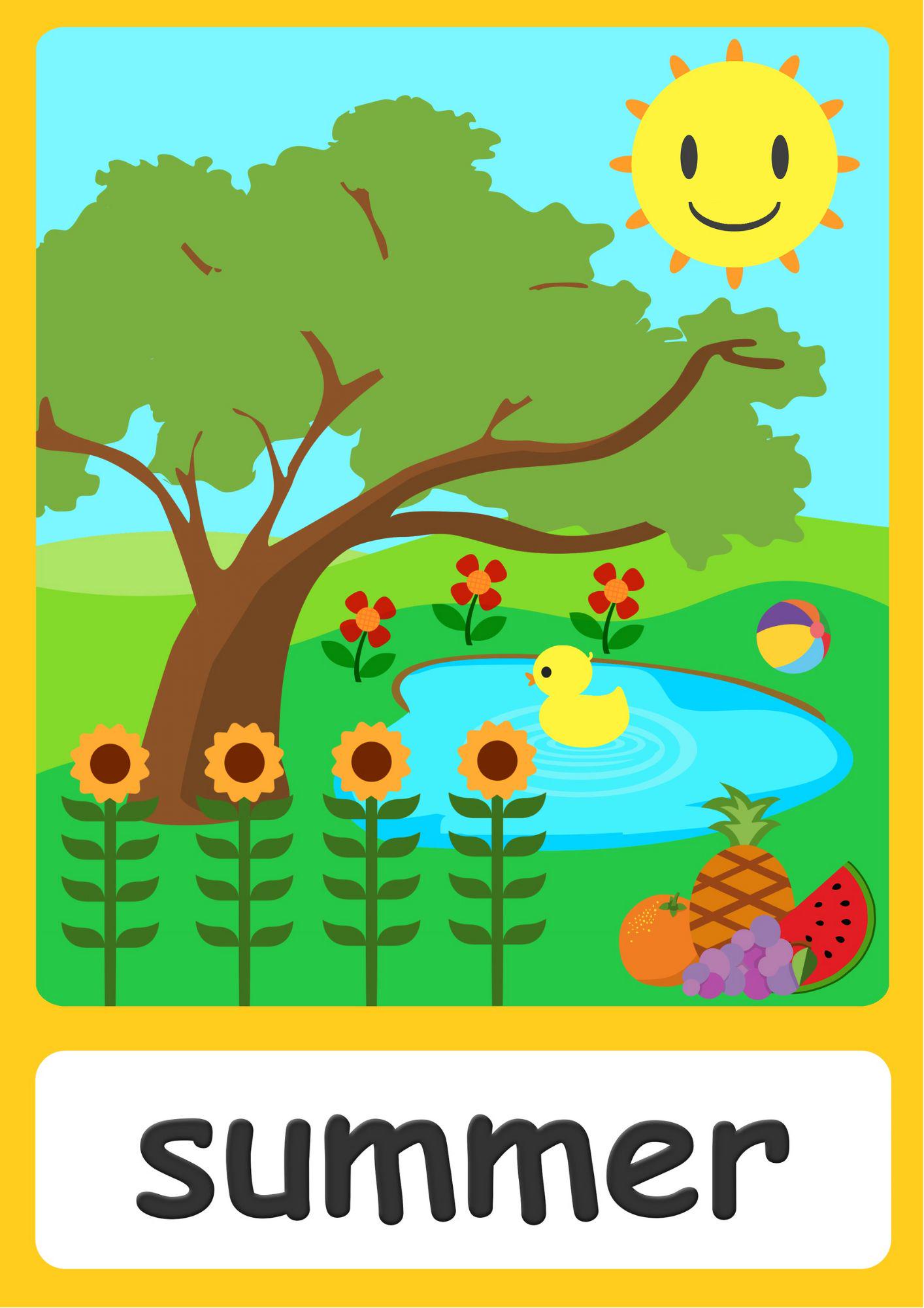 Seasons of the Year Flashcards - Etsy