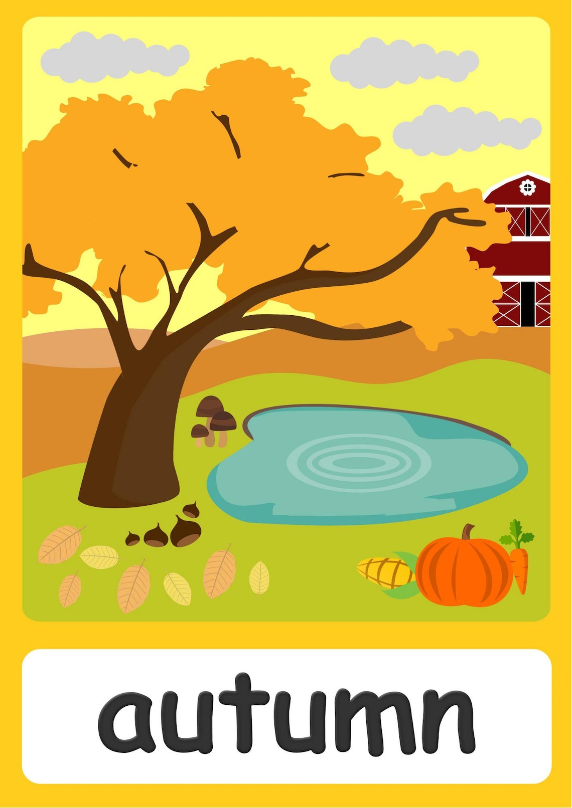 Seasons of the Year Flashcards - Etsy