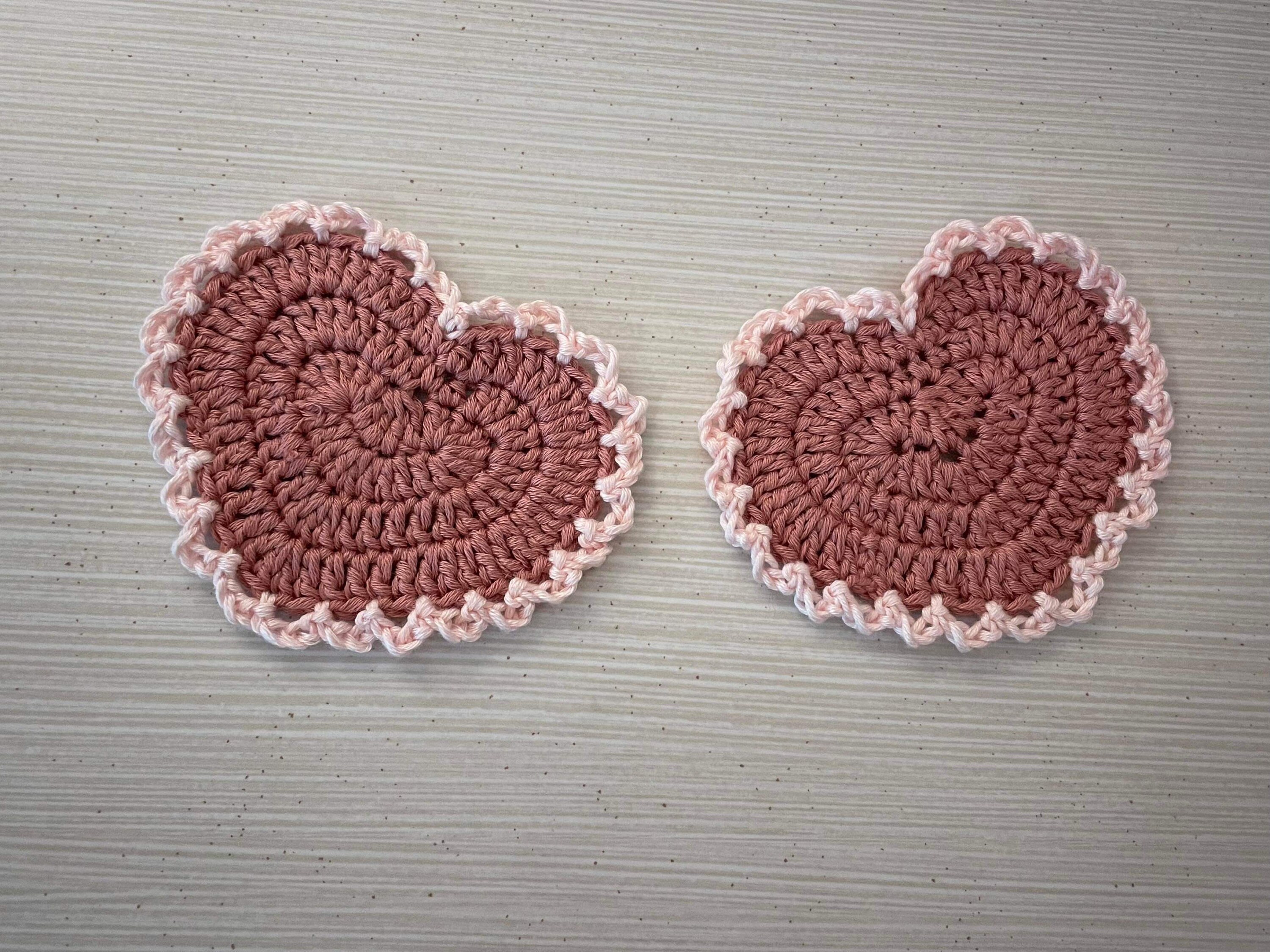 Crochet Coquette Heart Coasters Sets of 2 or 4, Handmade Cute Crochet ...
