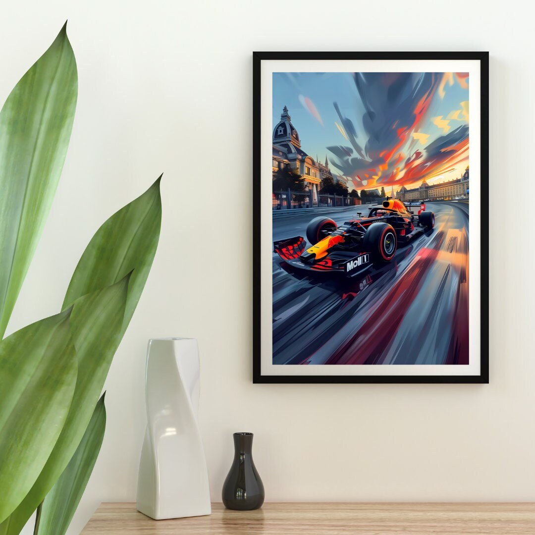 Poster, Formula One, Formula One Gift, Red Bull Print, Max Verstappen ...