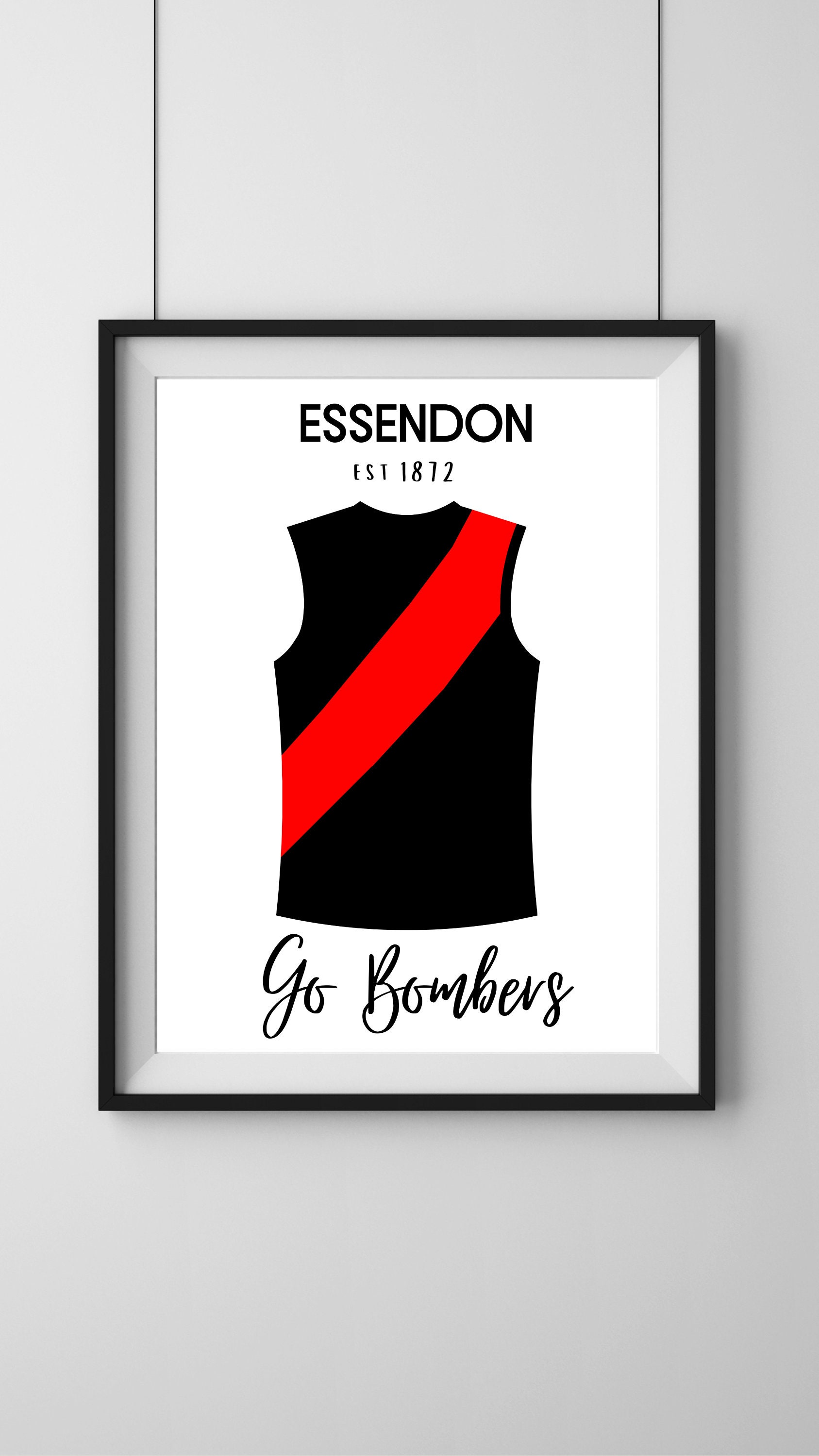 Essendon Printable | Digital AFL Wall Art | Essendon Poster Print | AFL ...