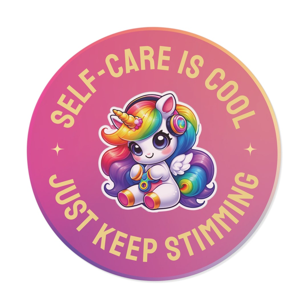 Rainbow Unicorn Self-care Vinyl Sticker, Back to School Decal, Autism ...