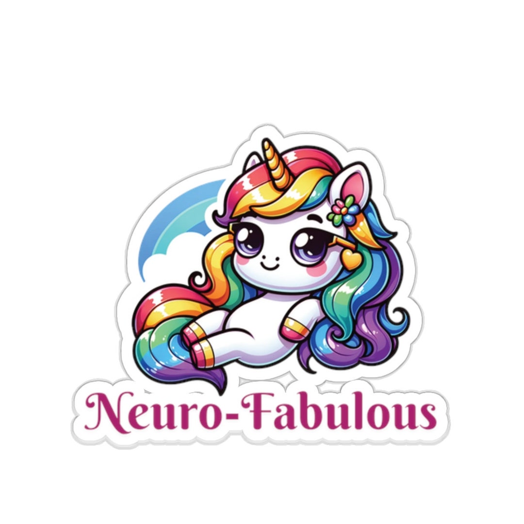 Rainbow Unicorn Sticker, Back to School, Pride Unicorn, Neuro-fabulous ...