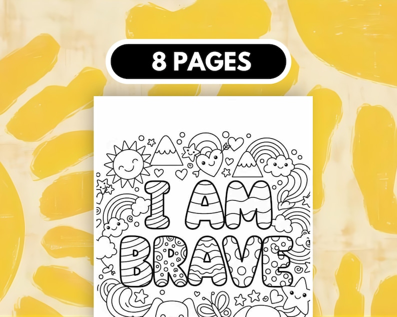 Self Love Coloring Pages, Simple Designs (8 Digital Prints) - Etsy